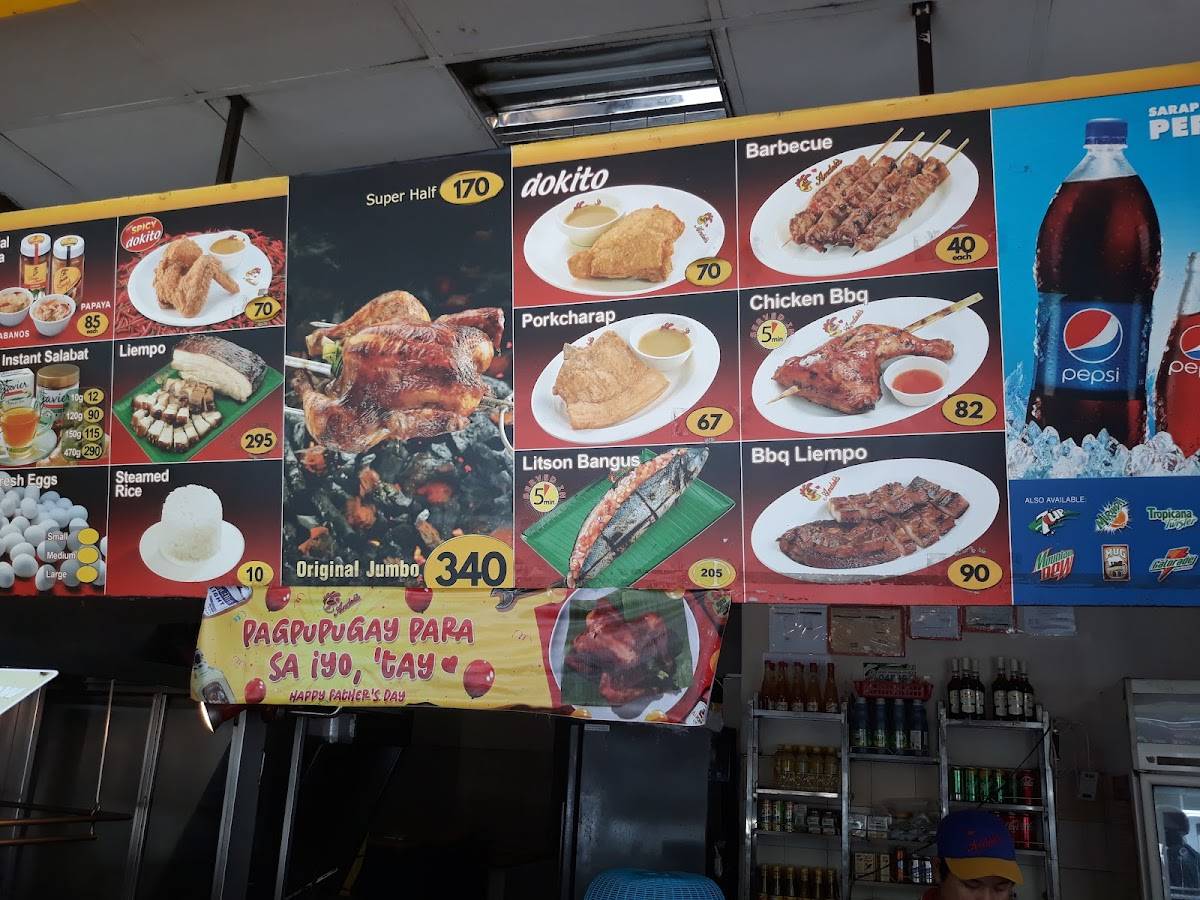 Menu at Andoks restaurant, Olongapo, R7GM+MF9
