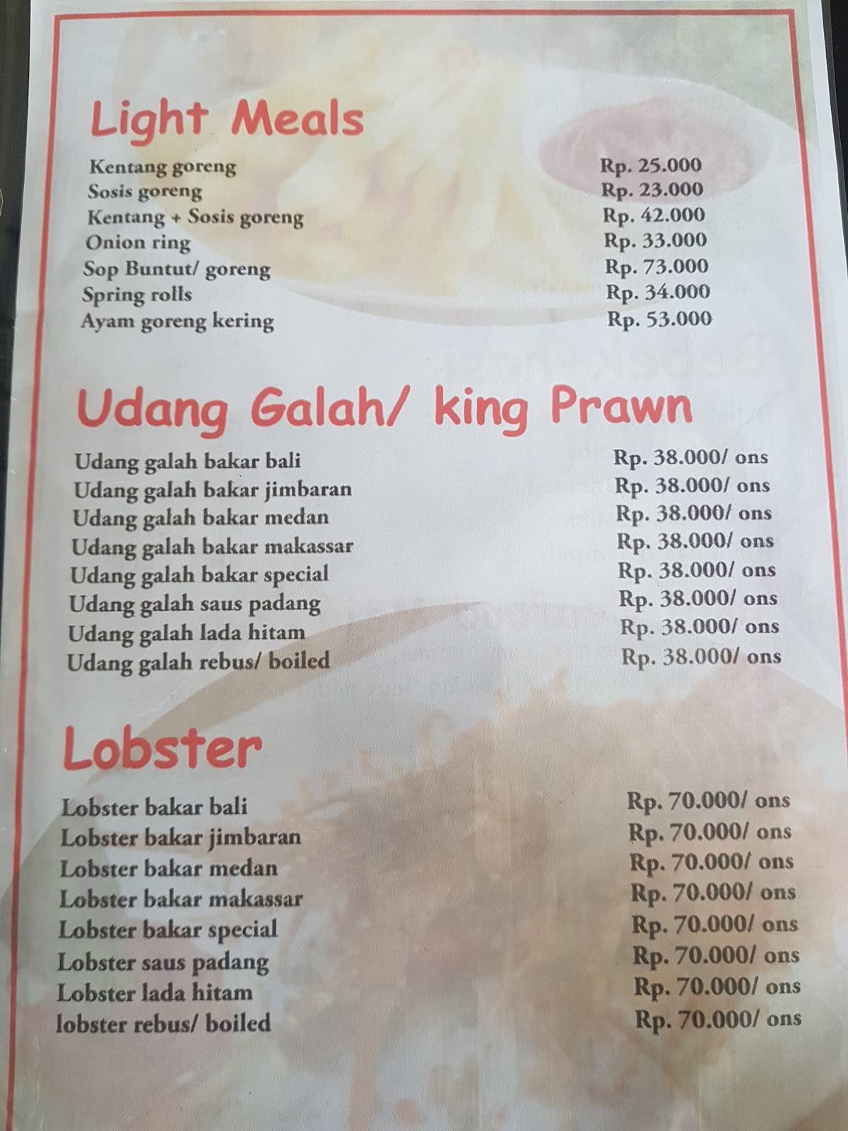 Menu at Aneka Baru Resto & Karaoke, Karawang