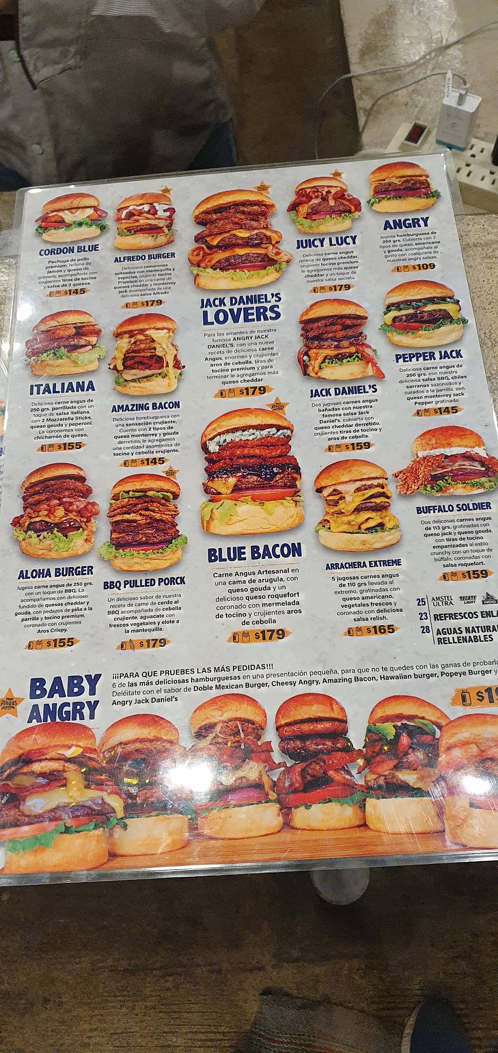 Carta del restaurante Angry Angus, Merida