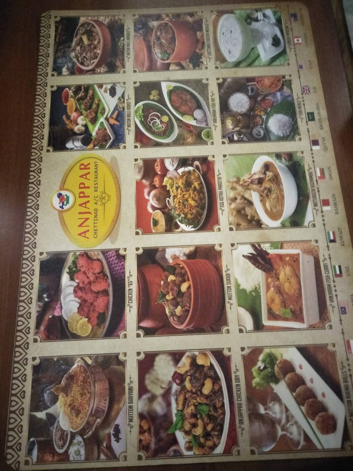 Menu at Anjappar Chettinad Restaurant R K Salai, Chennai, 71
