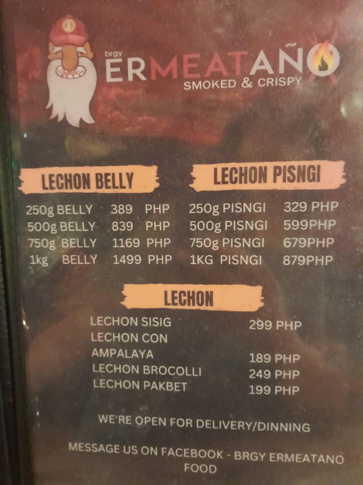 Menu at Ermeataño Antipolo restaurant, Antipolo