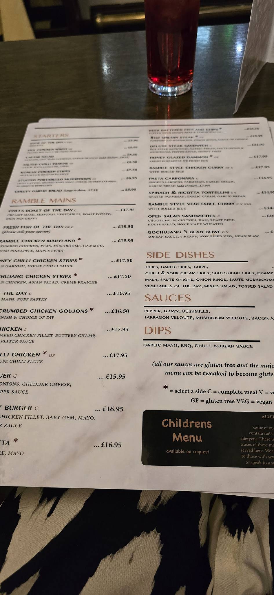 Menu at McLarnons Ramble Inn pub & bar, Antrim