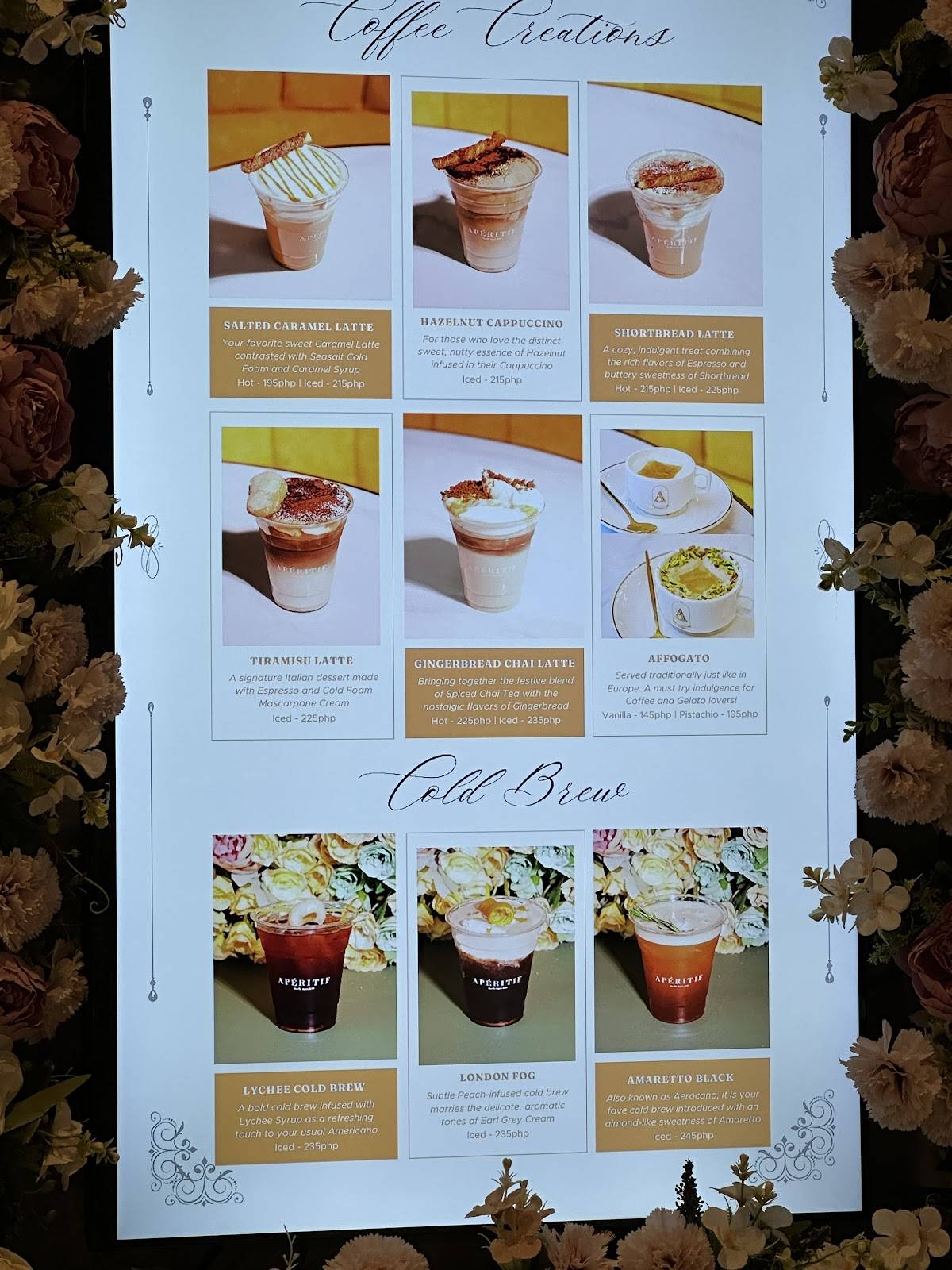 Menu at Apéritif Cafe, Mandaluyong