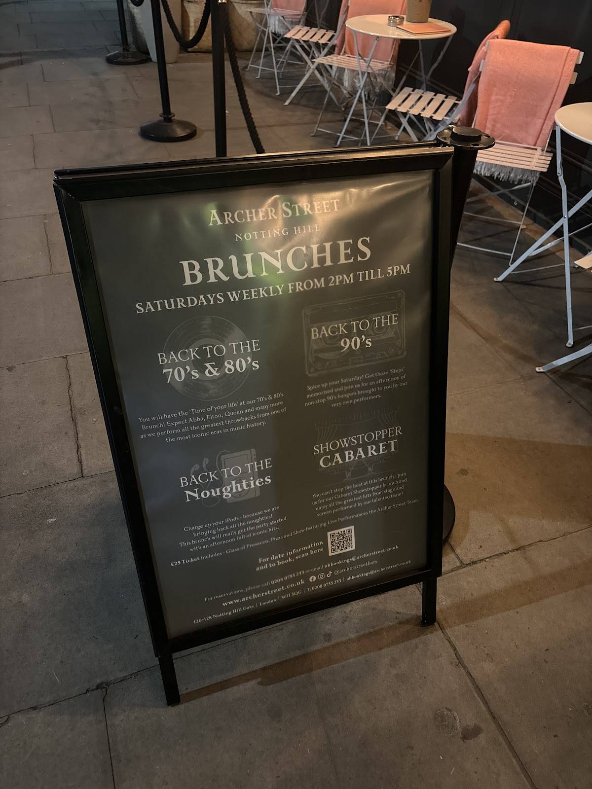 Menu at Archer Street Notting Hill pub & bar, London