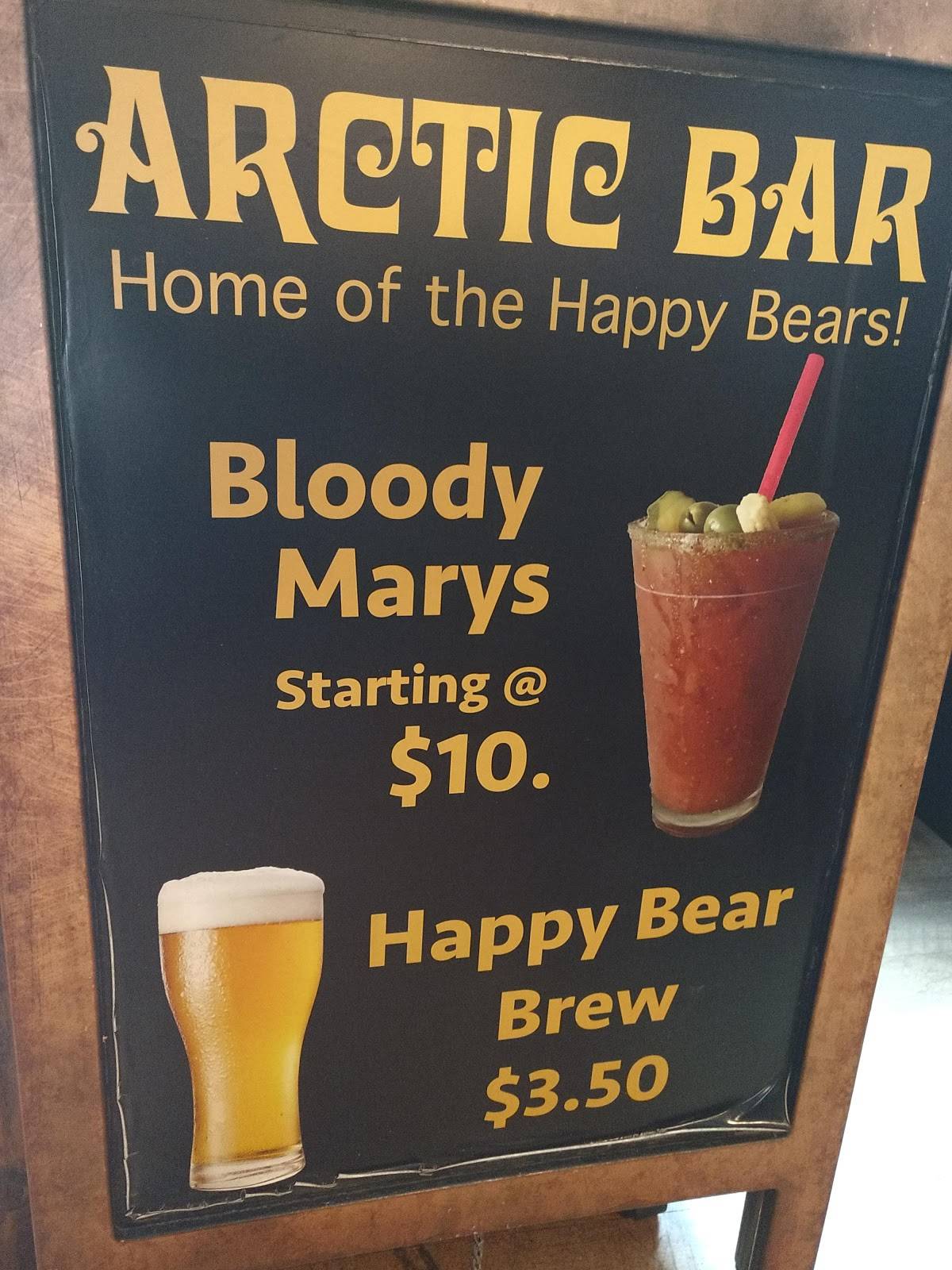 Menu at Arctic Bar, Ketchikan