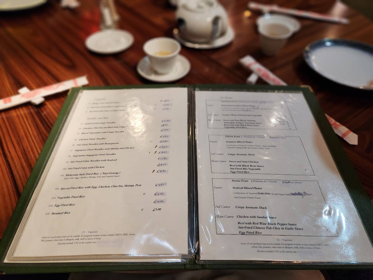 Menu at Aroma Kitchen restaurant, Abbots Langley, 1