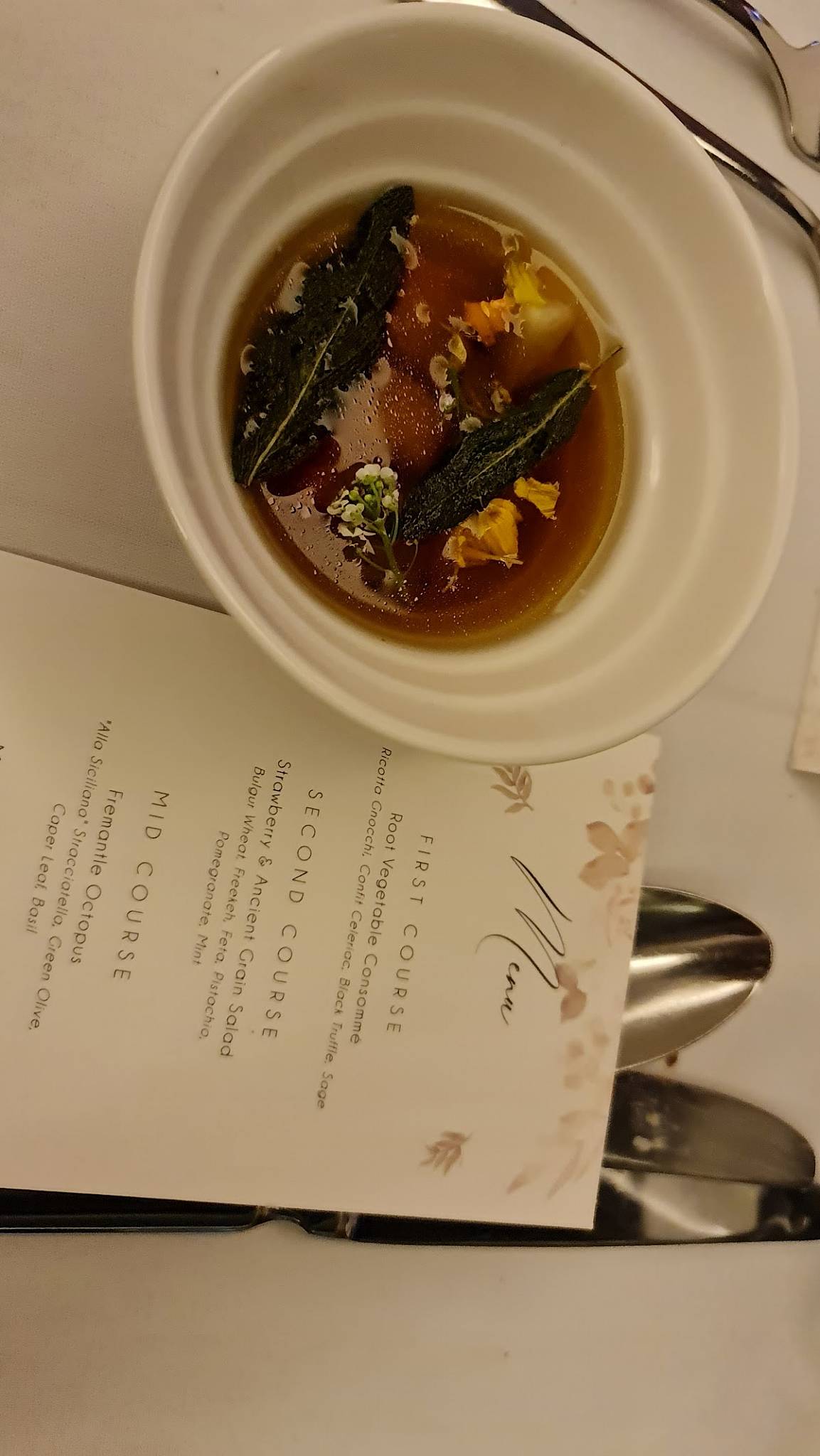 Menu at Artemis Grill & Sky Bar, Singapore