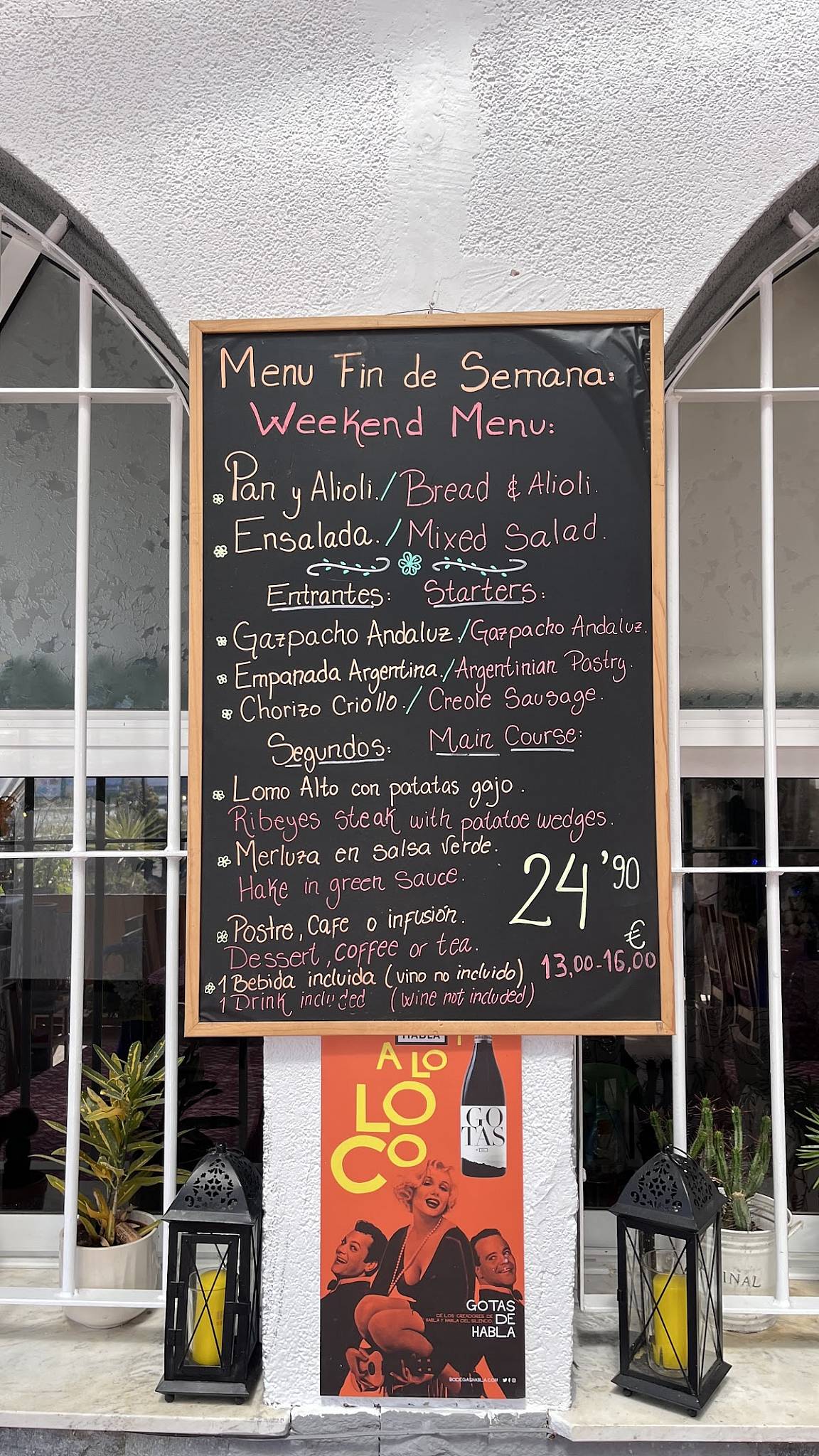 Menu at Asador los Mancini’s restaurant, Guardamar del Segura
