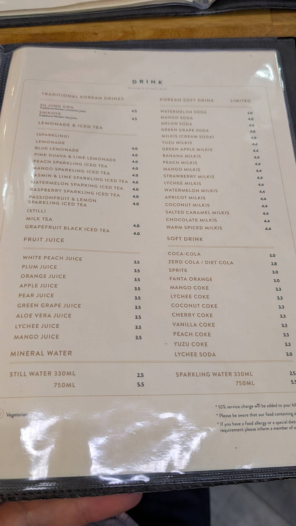 Menu at Assa restaurant, London, 23 Romilly St