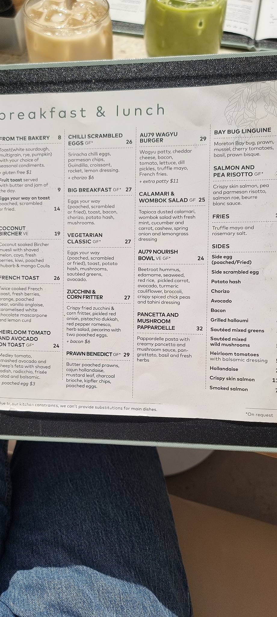 Menu at Au79 Cafe, Malvern East