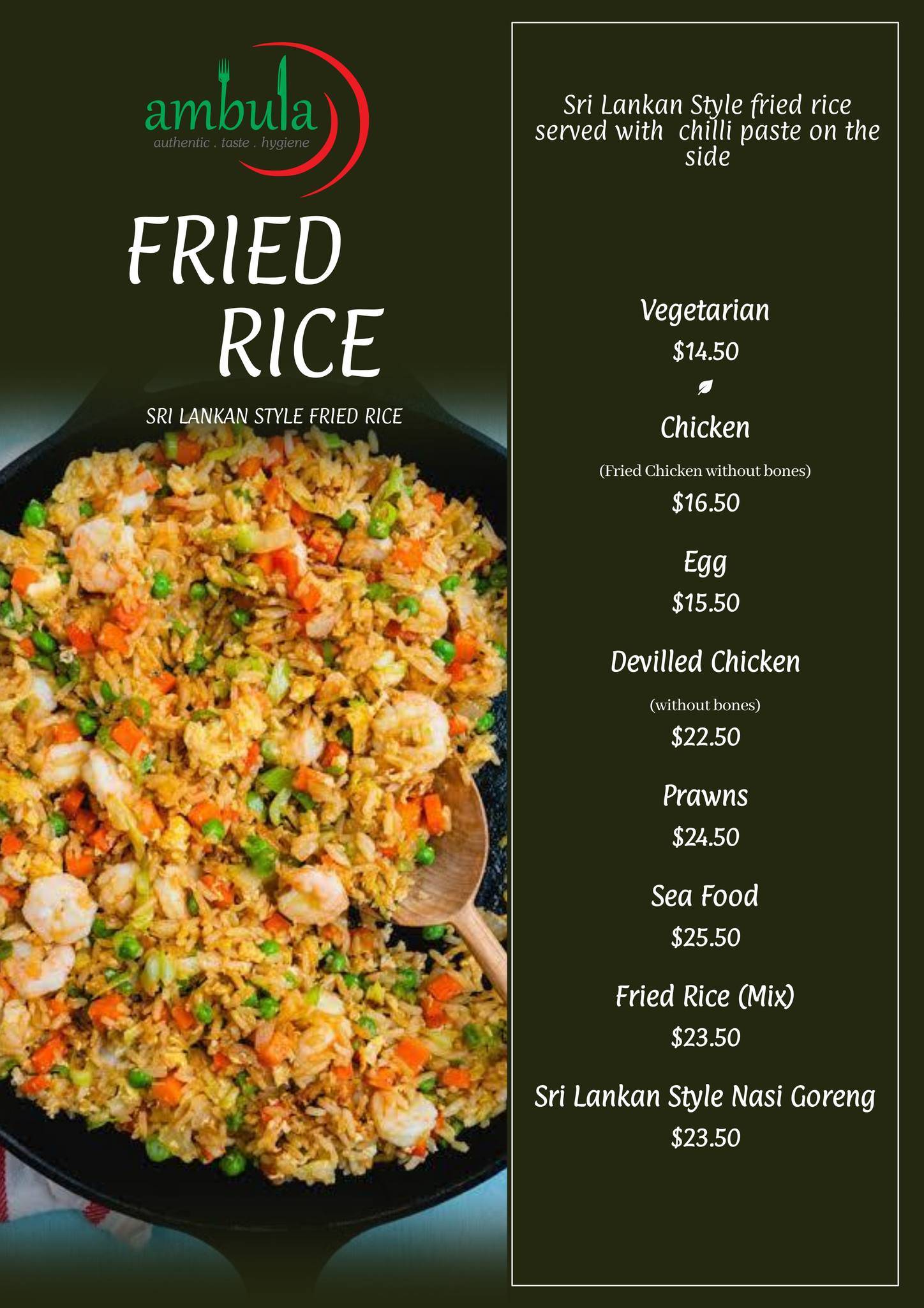 Menu at Ambula - Authentic Sri Lankan Cuisine restaurant, Auckland, 48 ...