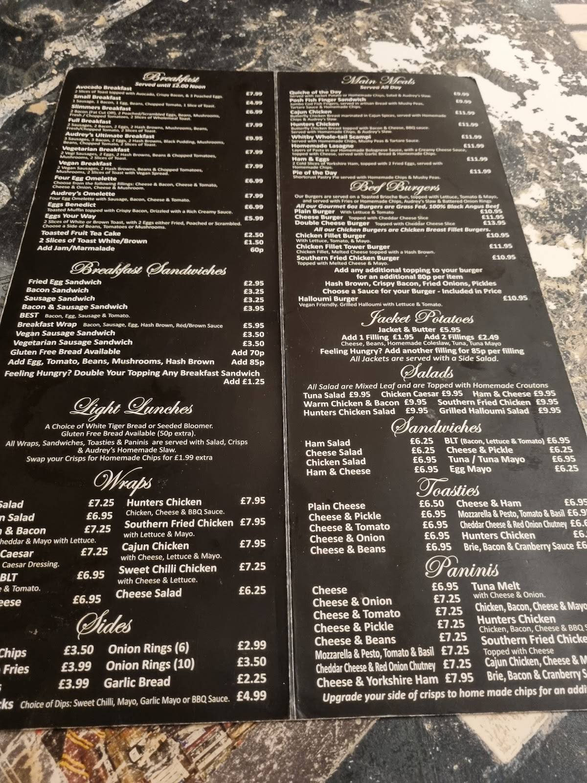 Menu at Audreys Coffee House & Deli, Barnsley