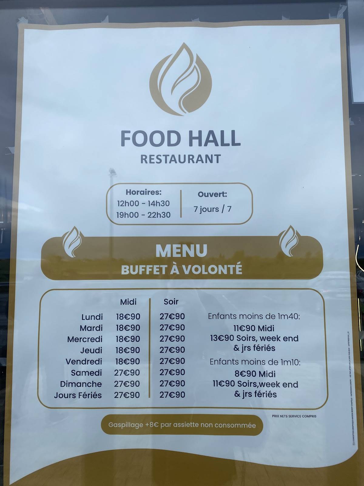 Menu au Food Hall restaurant, Augny