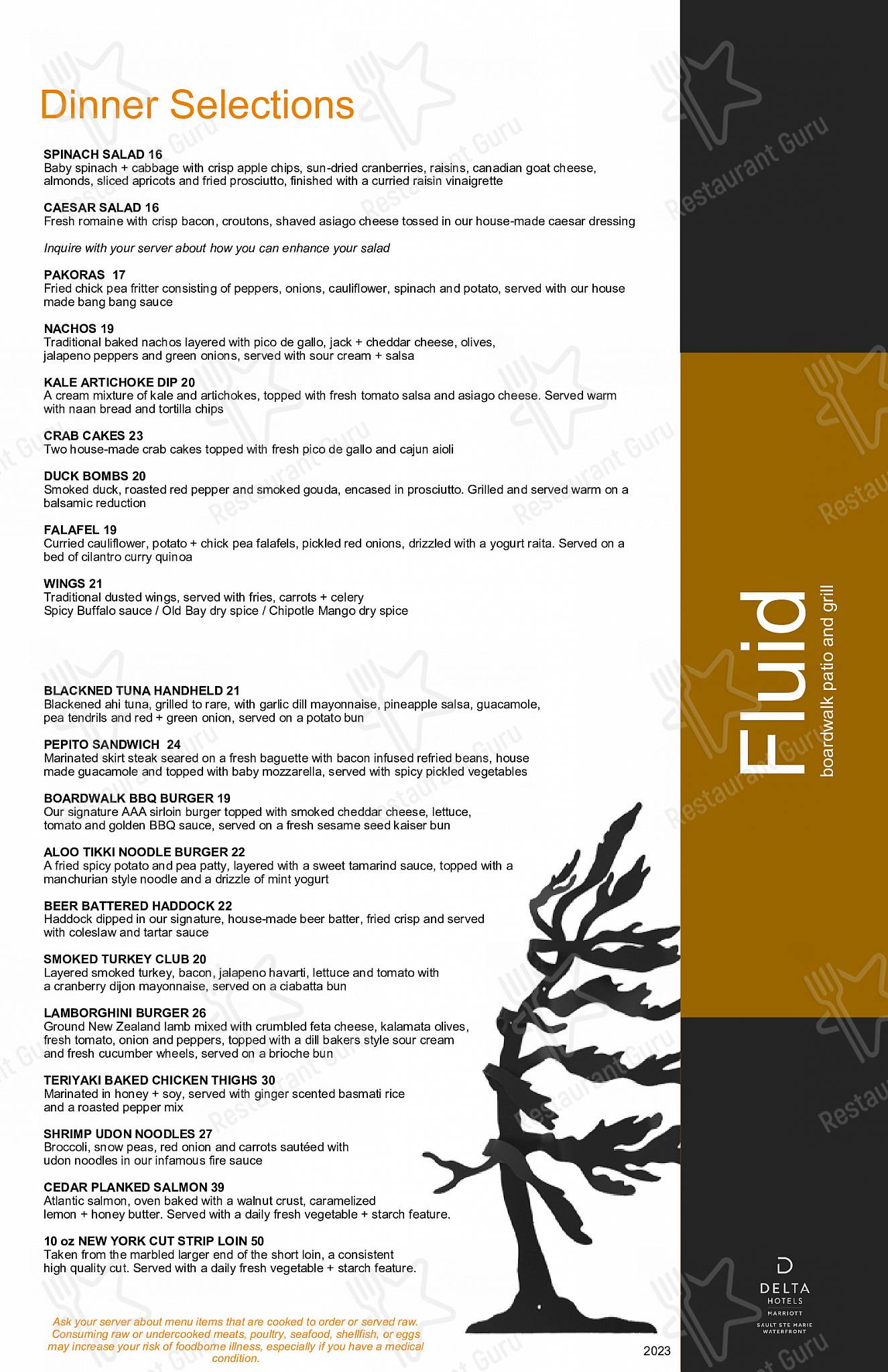 Menu at Fluid Boardwalk Patio and Grill pub & bar, Sault Ste. Marie ...