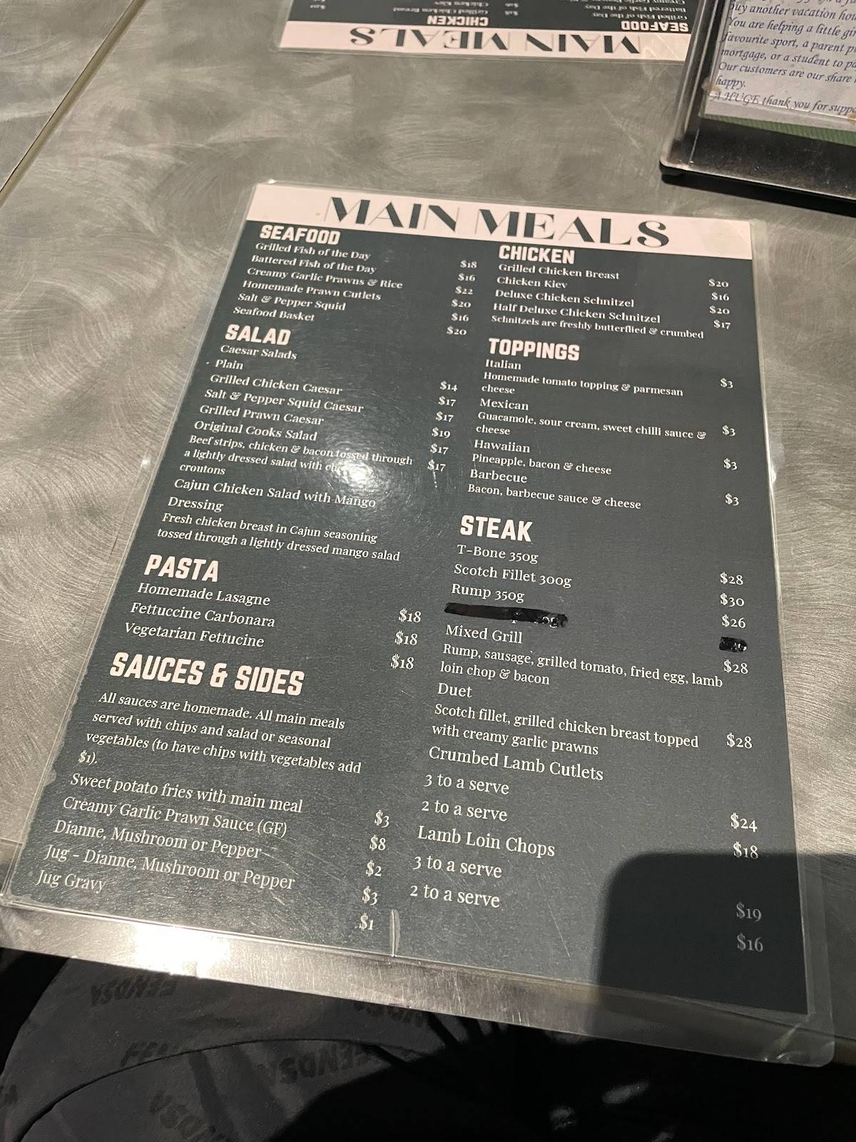 Menu at Australian Hotel Young pub & bar, Young