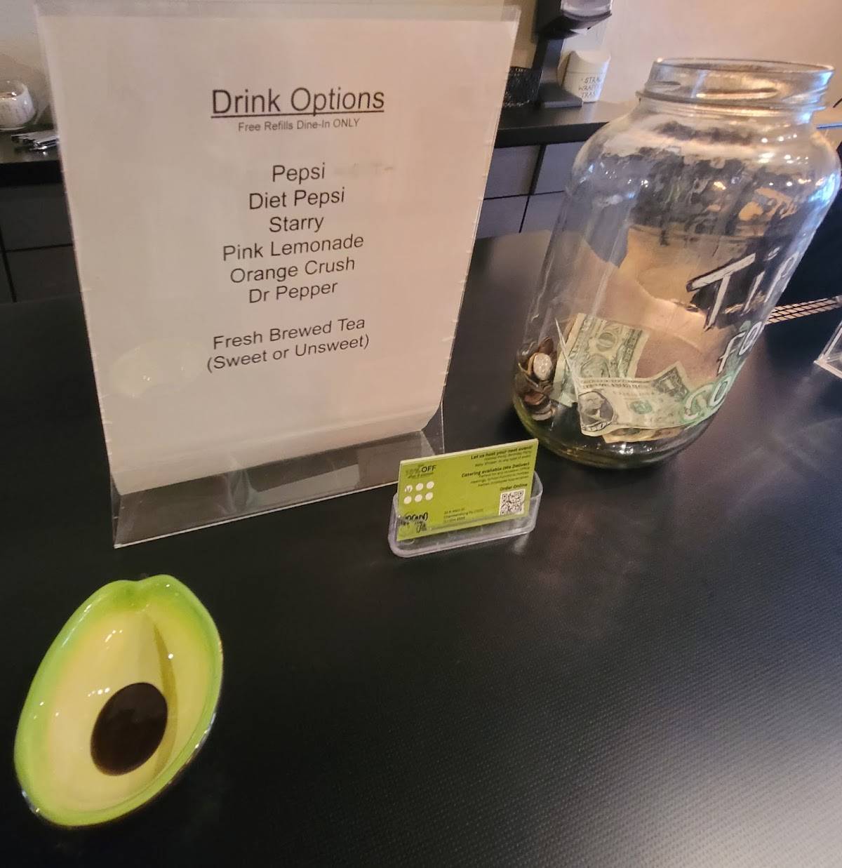 Menu at Avocado Cafe, Chambersburg