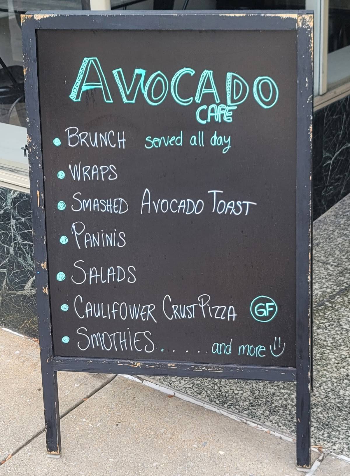 Menu at Avocado Cafe, Chambersburg