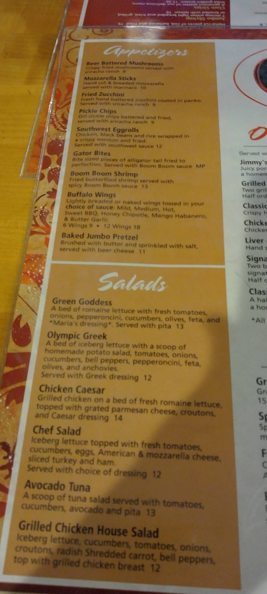 Menu at Olympic Restaurant, Avon Park