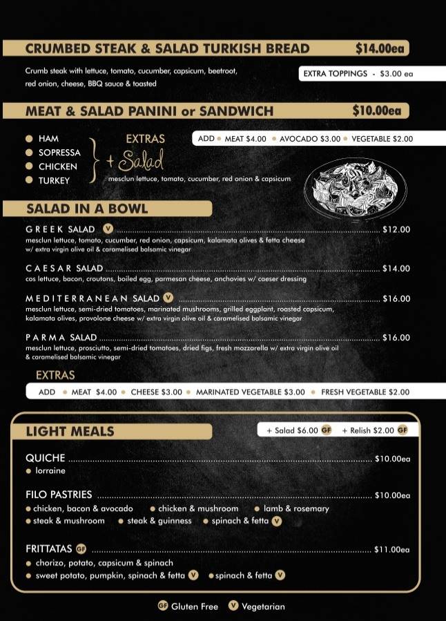 Menu at DalSanto's Coffee, Cafe & Deli, Ayr