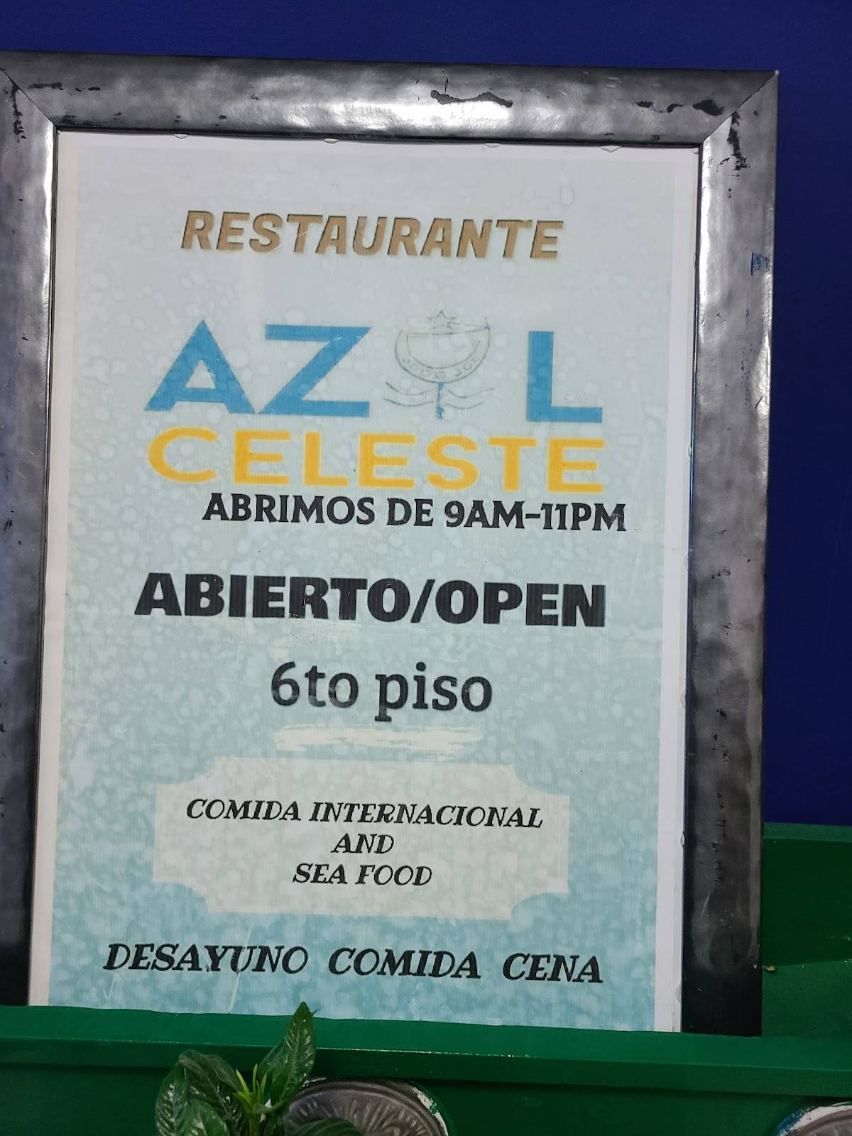 Menu at Azul Celeste Restaurant & Bar, Puerto Vallarta
