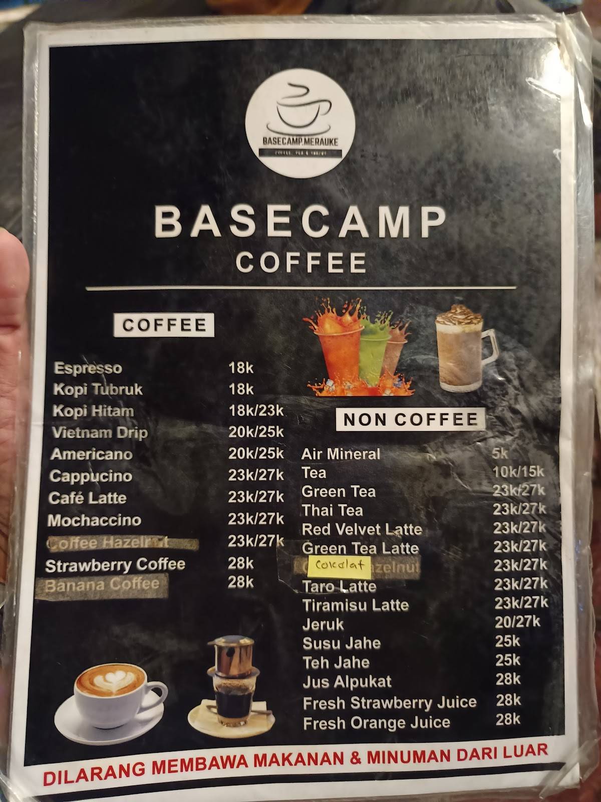 Carta de BASECAMP CAFE, Merauke