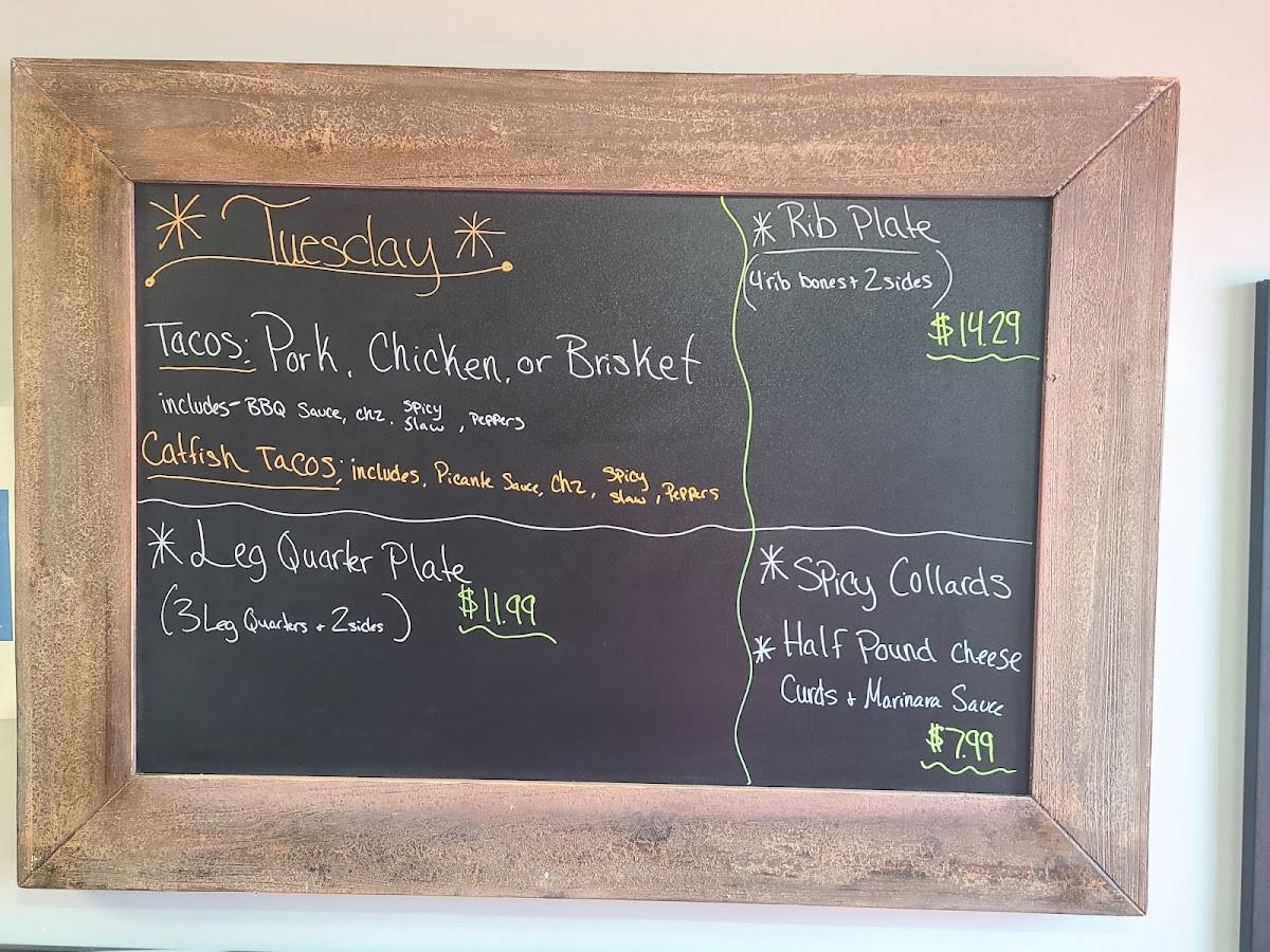 Menu at Bama Bob's BBQ, Mobile