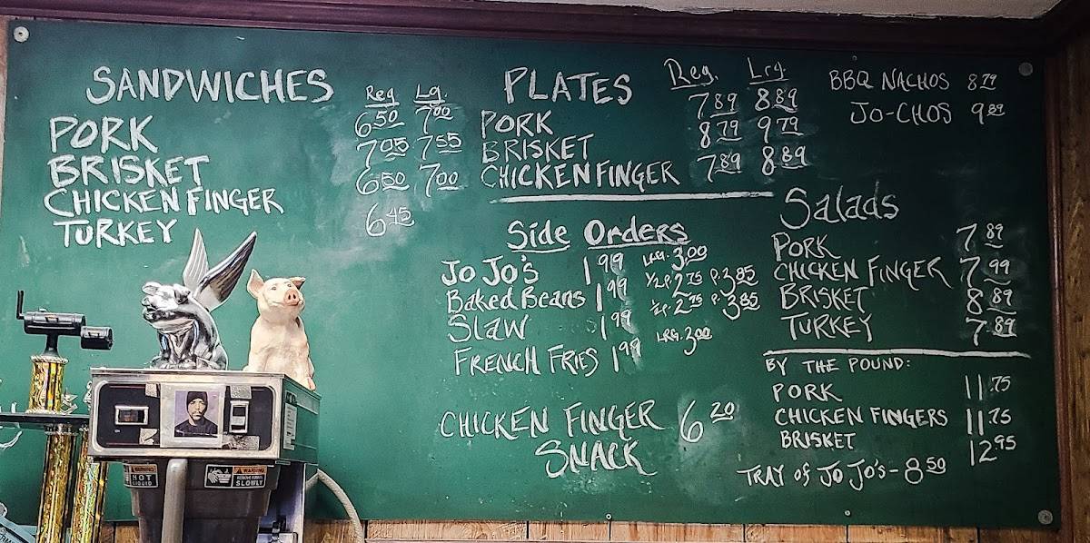 Menu at Bar-B-Que Place, Fort Payne