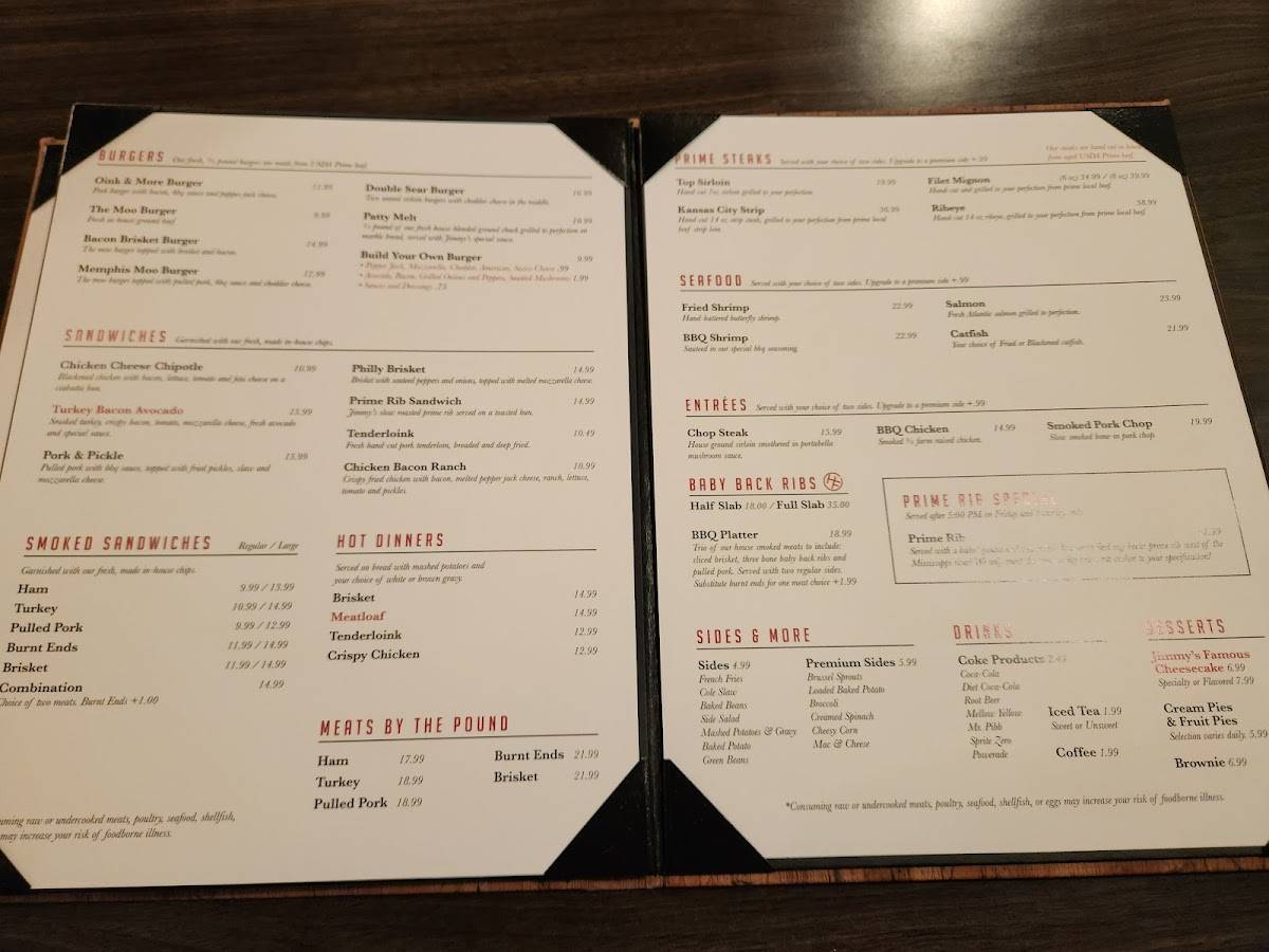 Menu at Branded Steakhouse Oink & Moo BBQ, Richmond
