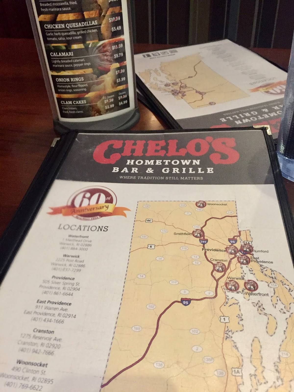 Menu at Chelo's Hometown Bar & Grille, Smithfield, 445 Putnam Pike