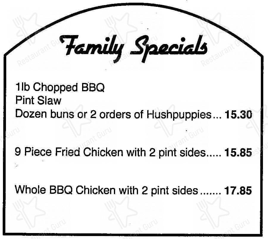 Menu at Mr. Barbecue, Winston-Salem, Peters Creek Pkwy