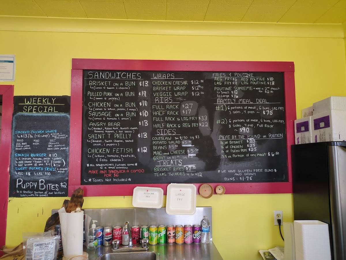 Menu at The Smokin Caboose Barbeque, Saint Thomas