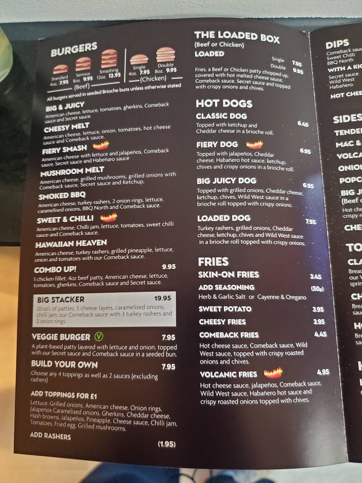 Menu at BIG JUICY BURGERS CHESHAM restaurant, Chesham
