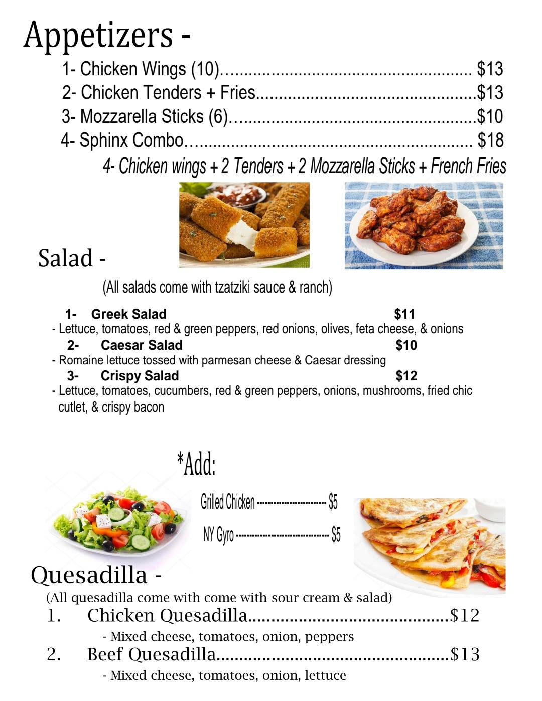 Menu at BLUE DREAM BAR & LOUNGE, Fishkill