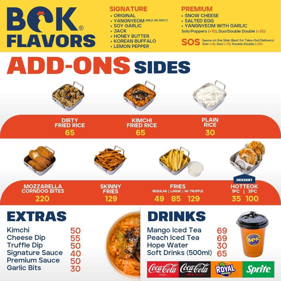 Menu at BOK Korean Fried Chicken - Cebu IT Park restaurant, Cebu City