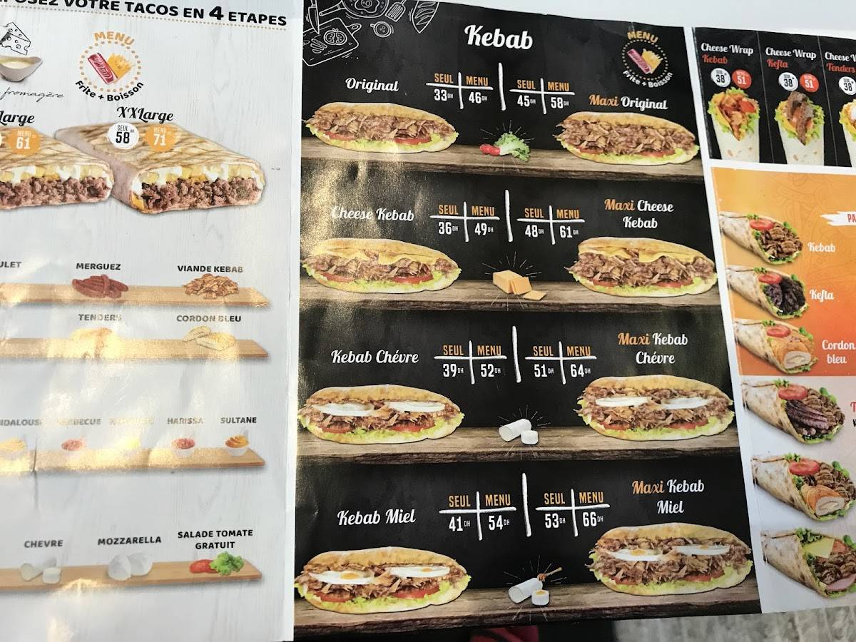 Menu au Babek agdal restaurant, Rabat