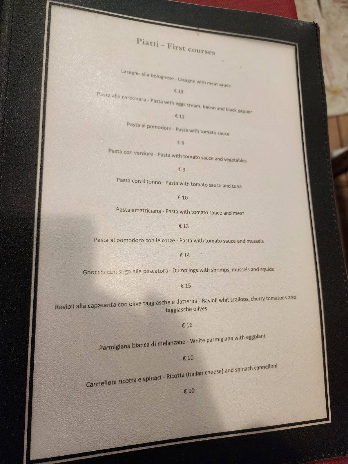 Menu at Bacaro Quebrado pub & bar, Venice