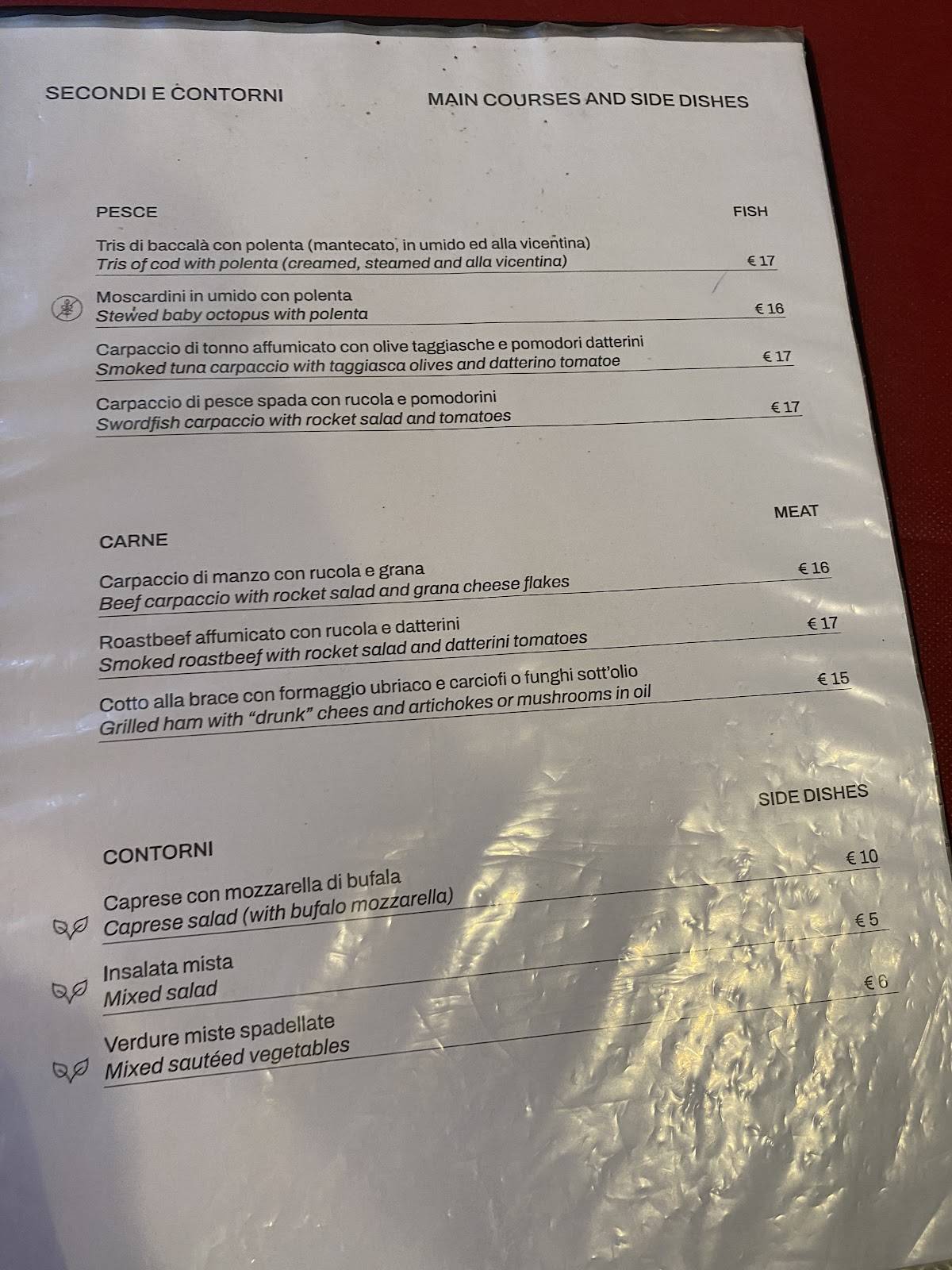 Speisekarte von Bacaro Quebrado pub & Bar, Venedig