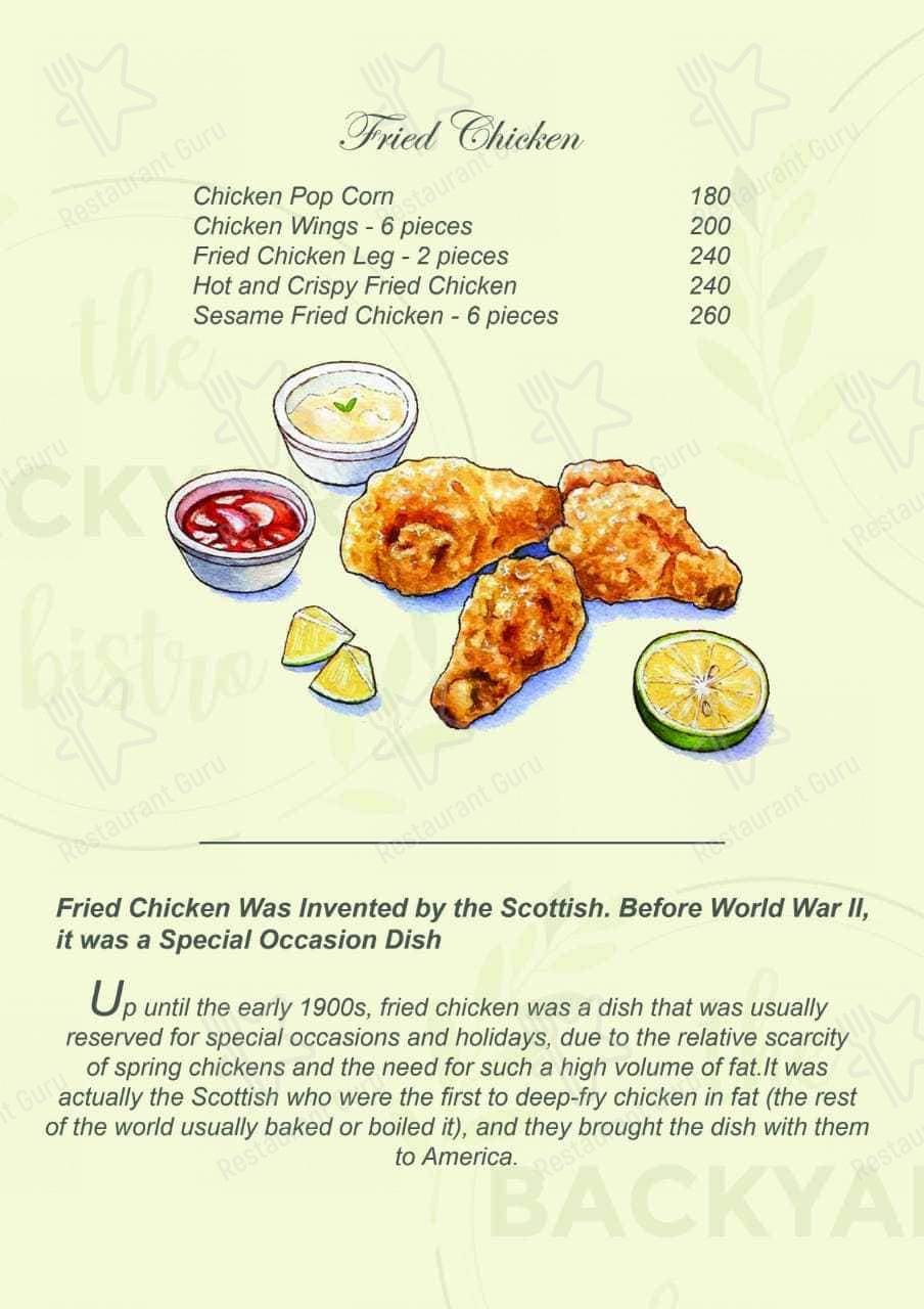 Menu at Backyard Bistro Hakimpara, Siliguri