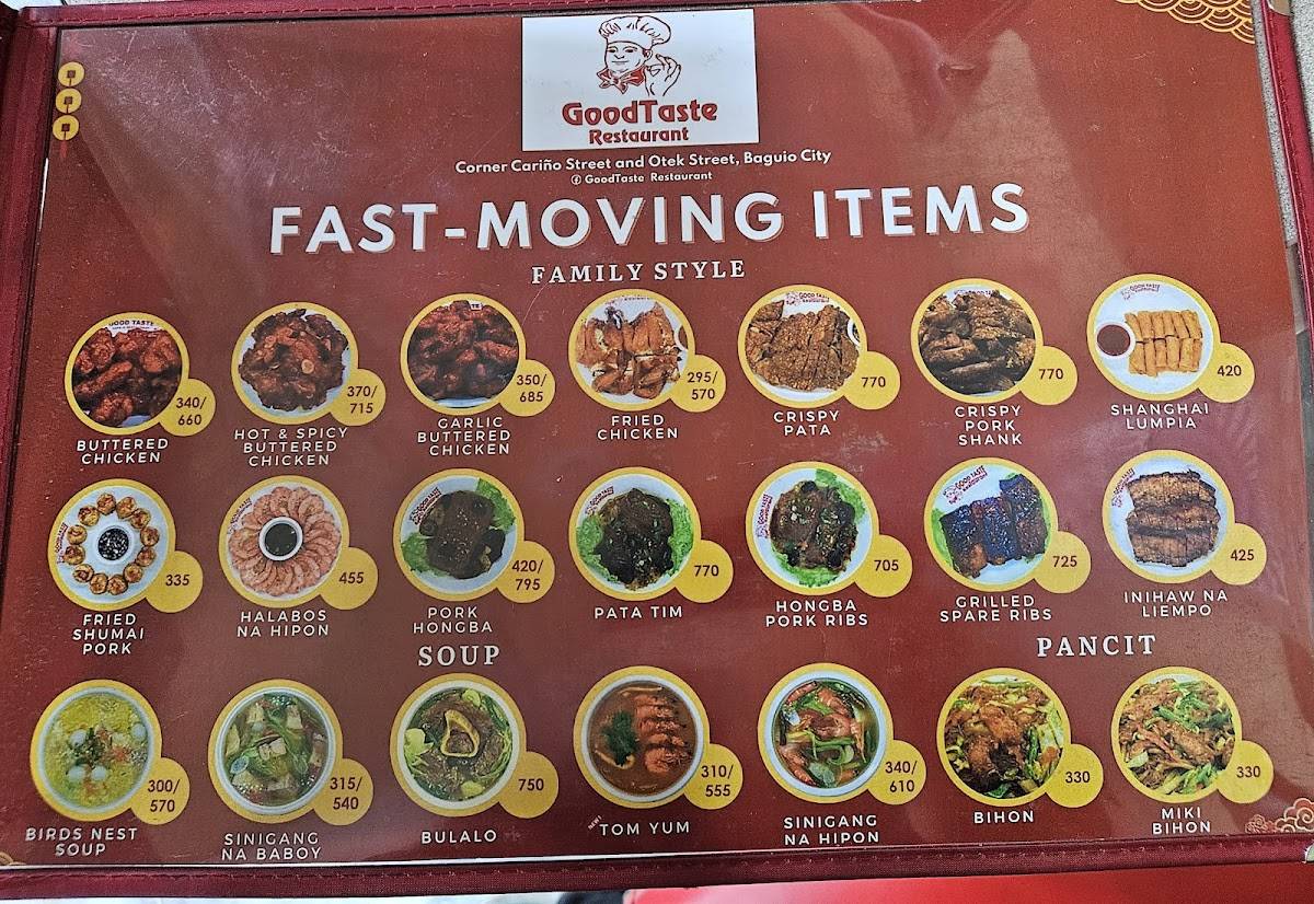 Menu at GOODTASTE RESTAURANT, Baguio, Otek St