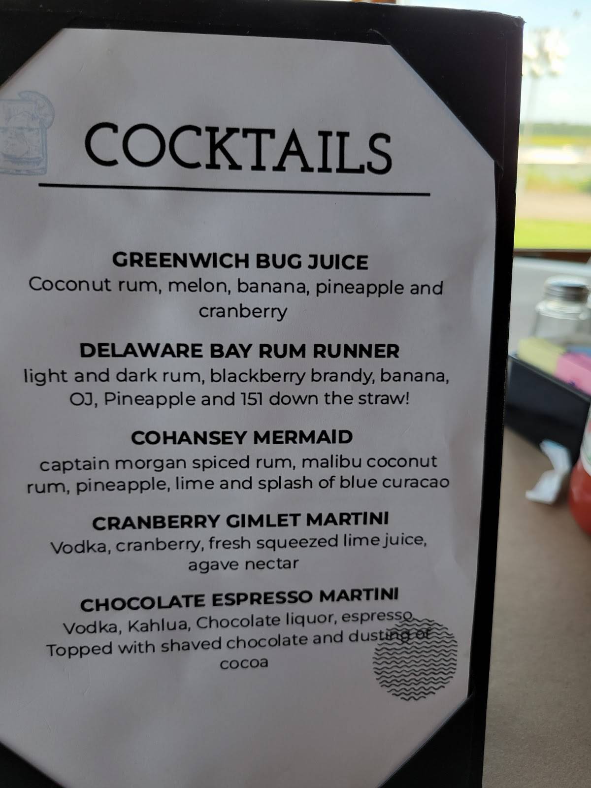 Menu at Bait Box Restaurant, Greenwich