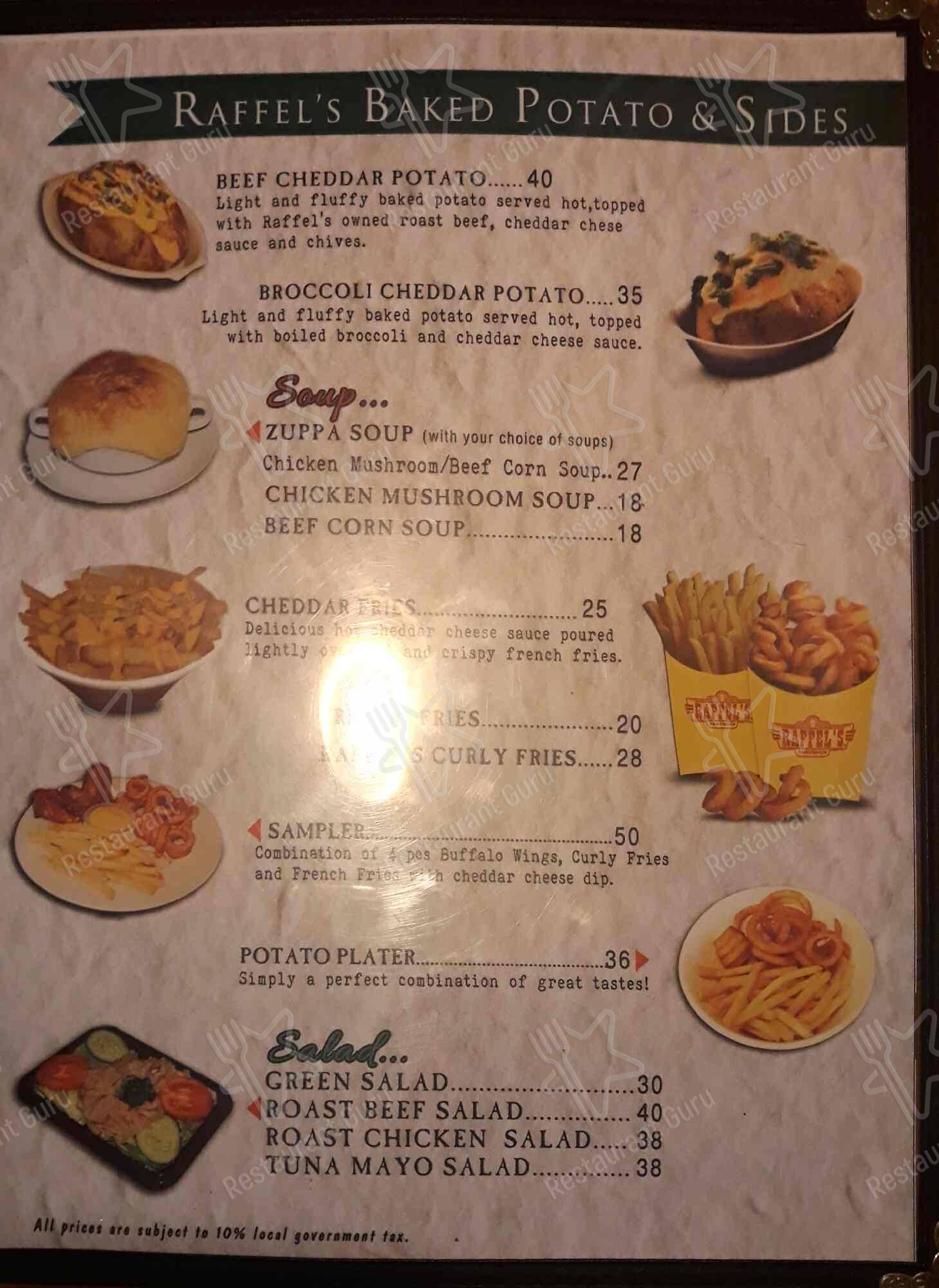 Menu at Raffel's Sandwich Paskal Hypersquare, Bandung, Jl. Pasir Kaliki ...