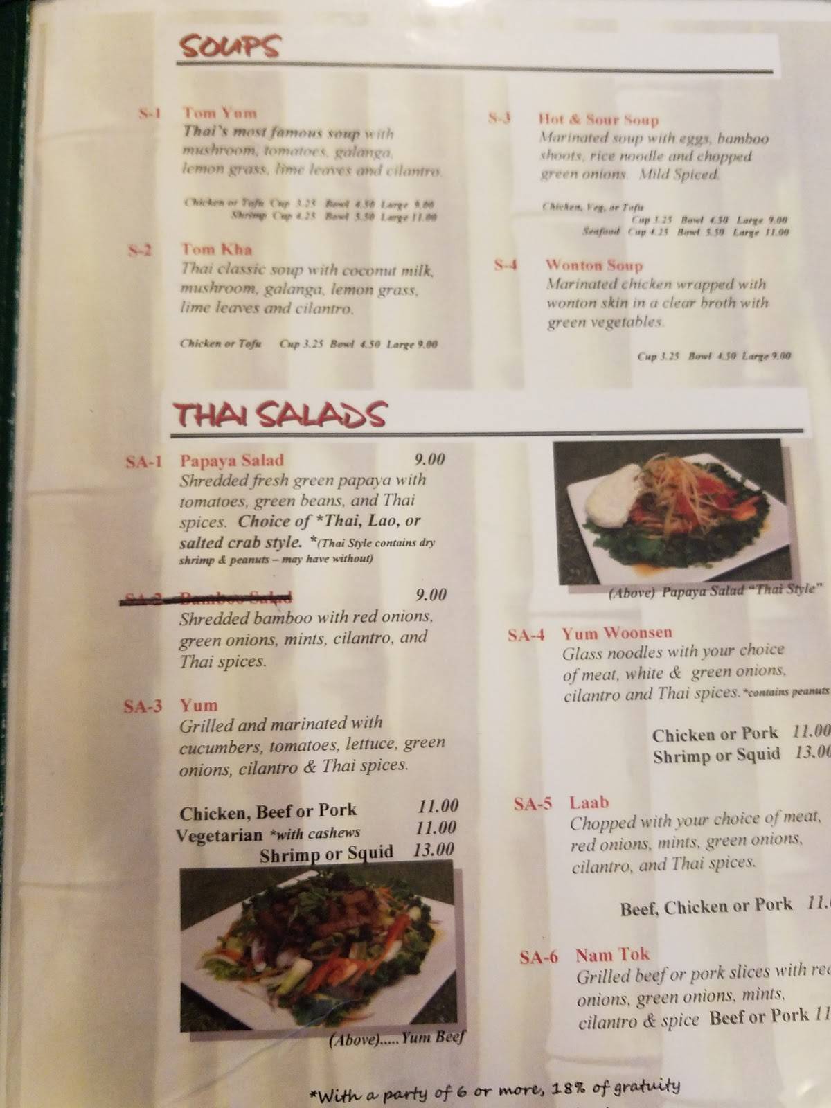 Menu at Bangkok Kitchen restaurant, Maumee, 582 W Dussel Dr