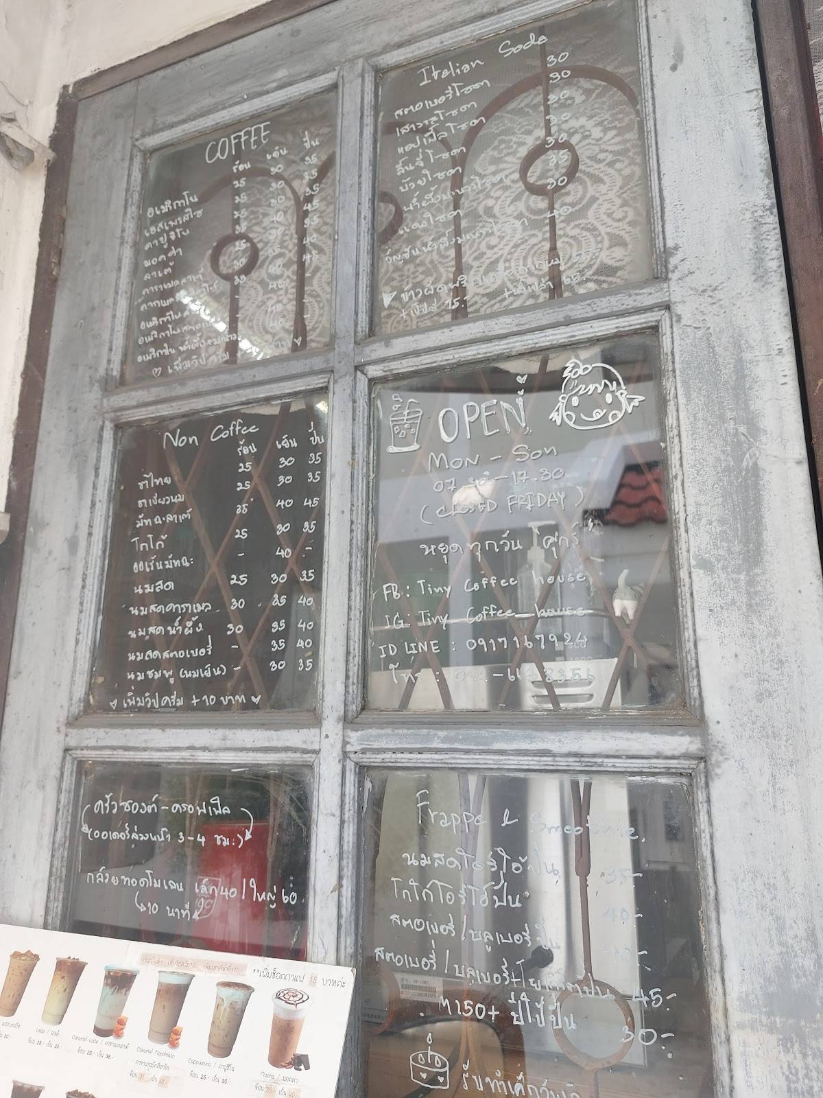 Menu at tiny coffee house, Bangkok