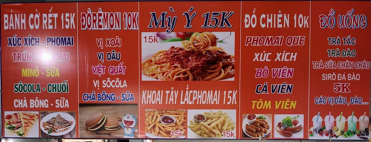 Menu at Bánh Creep - Mỳ Ý - Đồ ăn vặt, Kon Tum