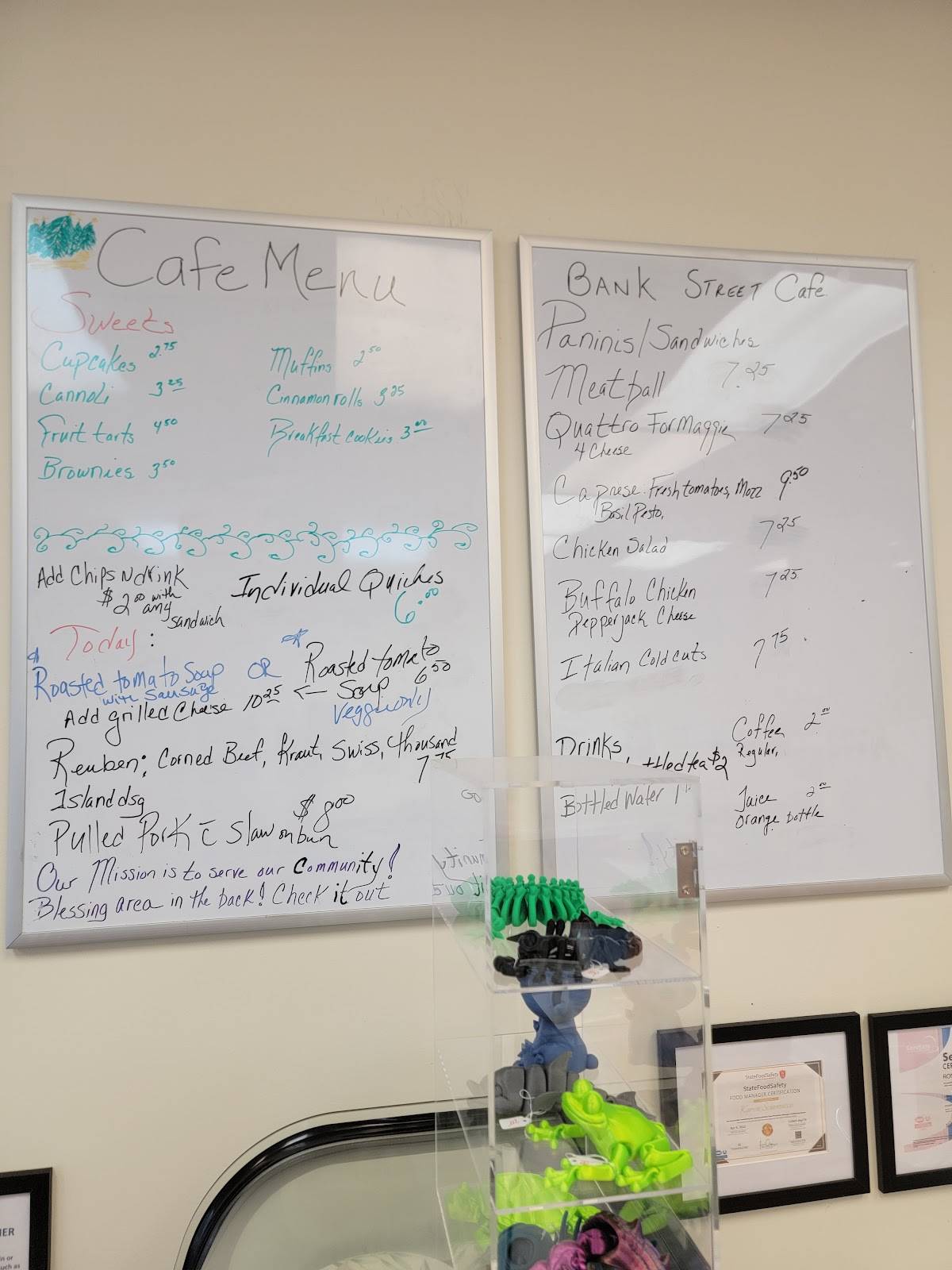 Menu at Bank Street Cafe, Boydton