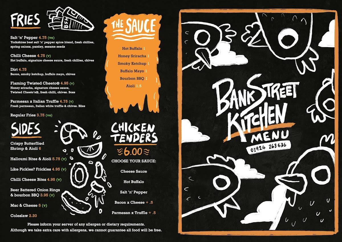 Menu at Bank Street Kitchen restaurant, Ossett