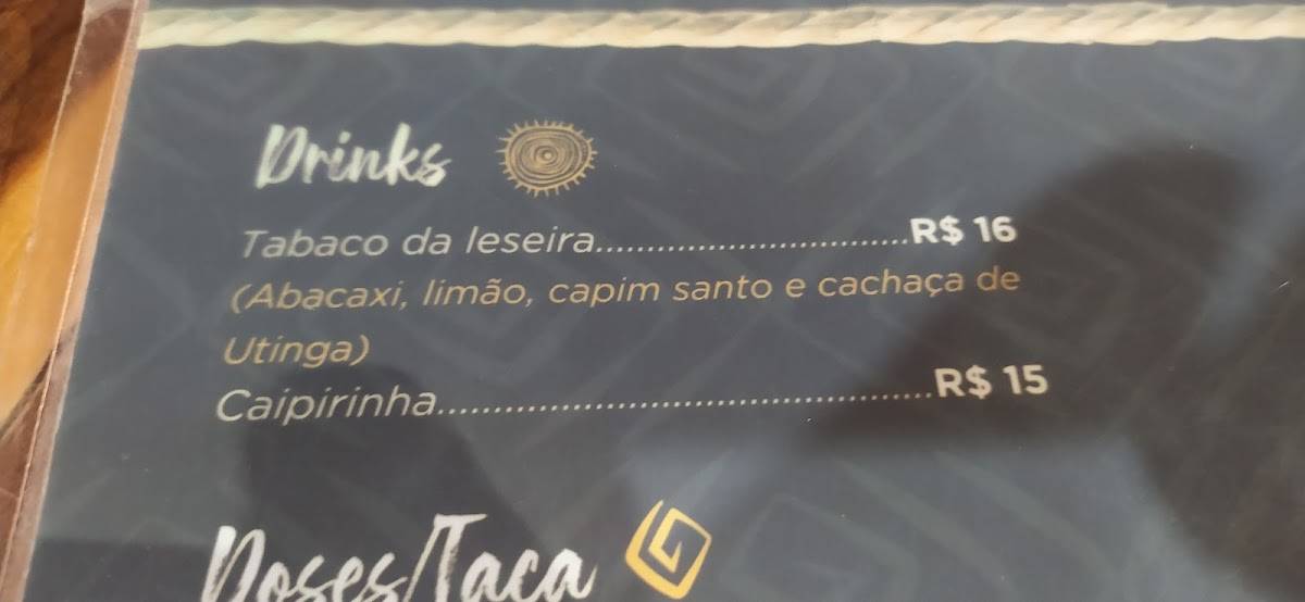 Menu em Bar das Preta, Salvador