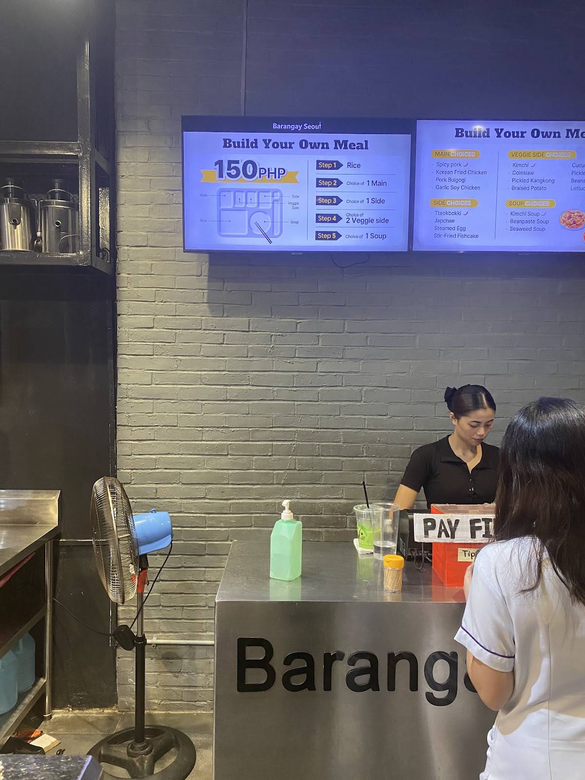 Menu at Barangay Seoul Express, Cebu City