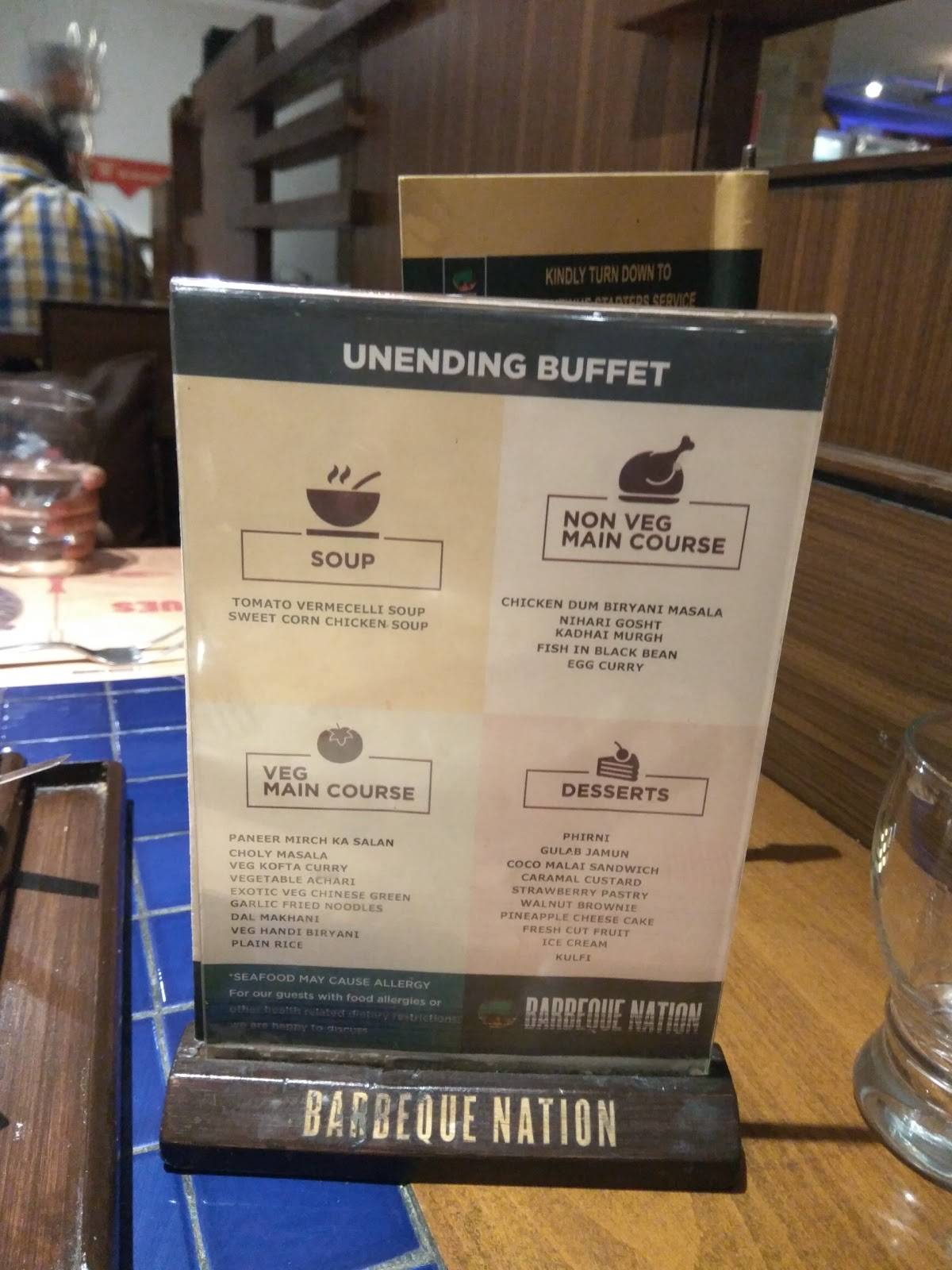 Menu at Barbeque Nation, Faridabad, 2nd Floor, Crown Interiorz Mall DLF ...