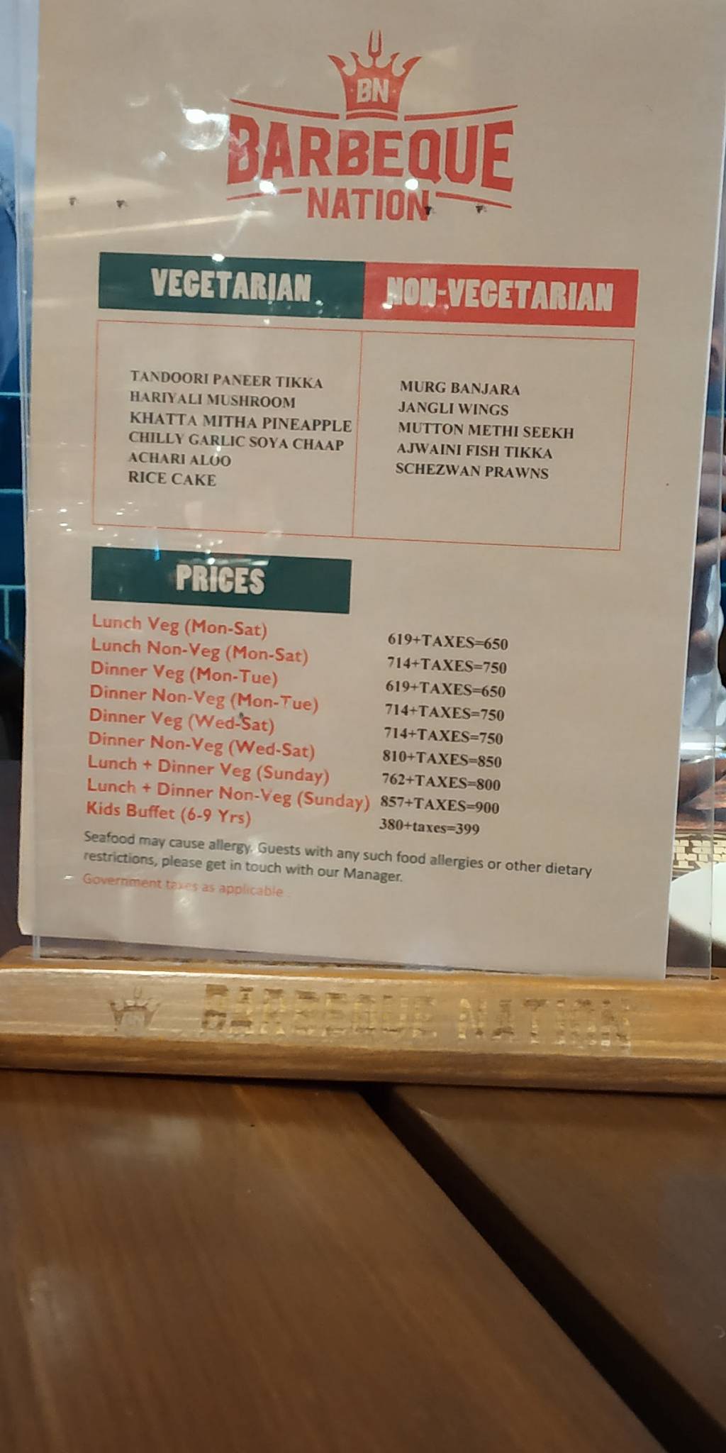 Menu at Barbeque Nation, Ranchi, No 48